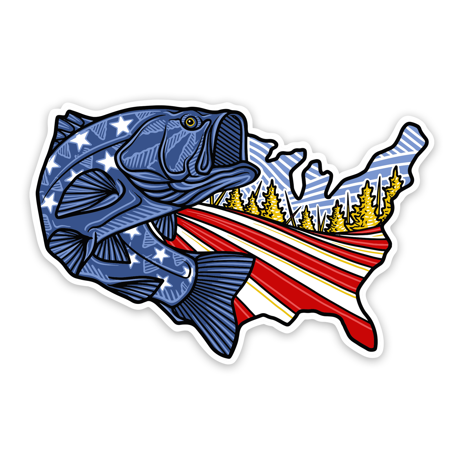 Flag Bass Sticker - TriPine